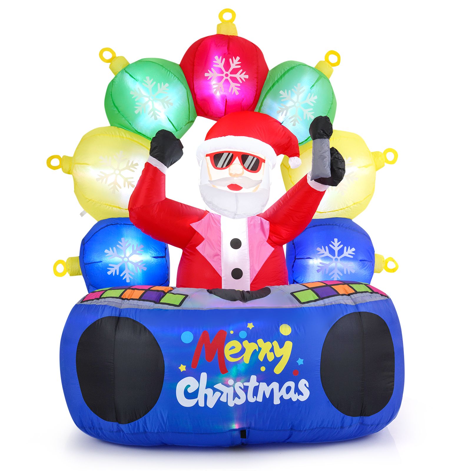 1.8 M Inflatable DJ Santa Blow up Christmas Party Santa Claus Decorati ...